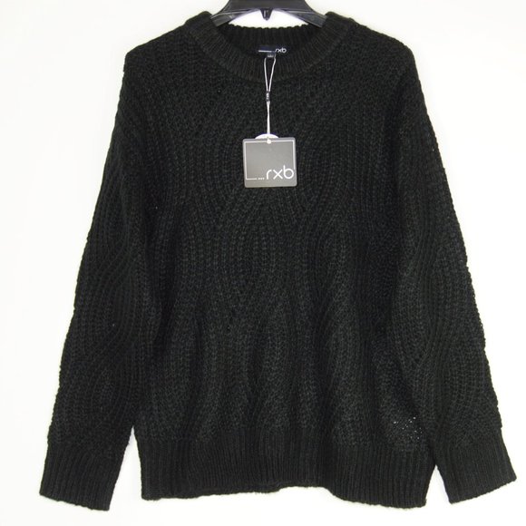 RXB | Sweaters | Nwt Rxb Cable Knit Sweater Black M L | Poshmark